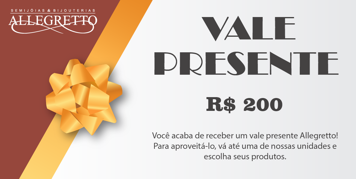 Vale Presente R$200,00